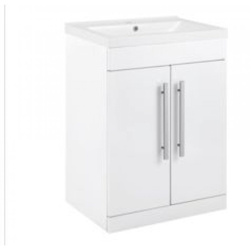 Bathroom Furniture SP Avalon White 2 Door Basin Unit 600mm 344318 ...