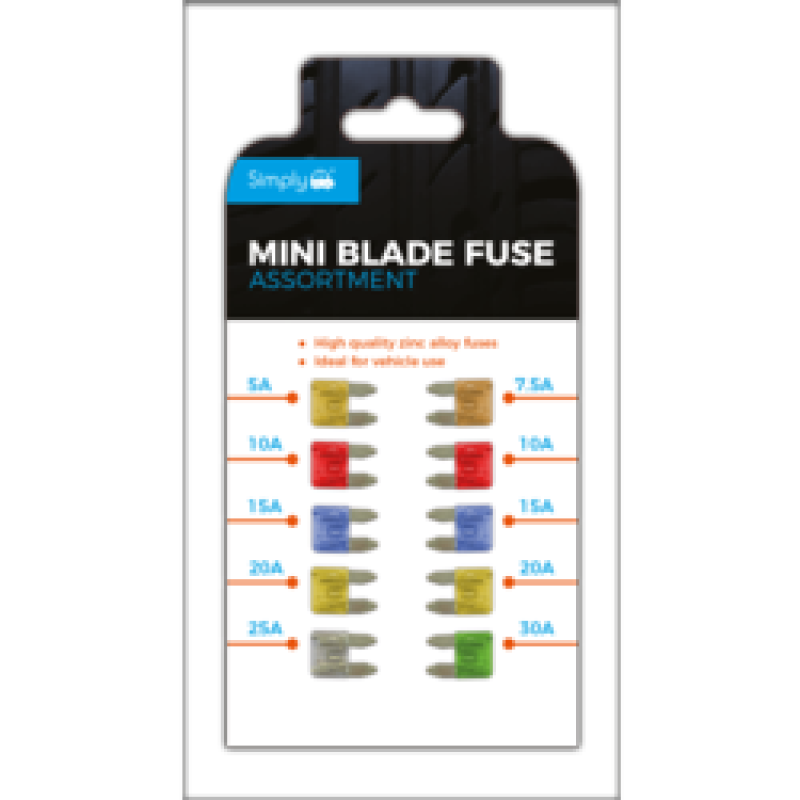 Simply Brand's Mini Blade Fuse Pack 10 Assorted | Haven Home Centre
