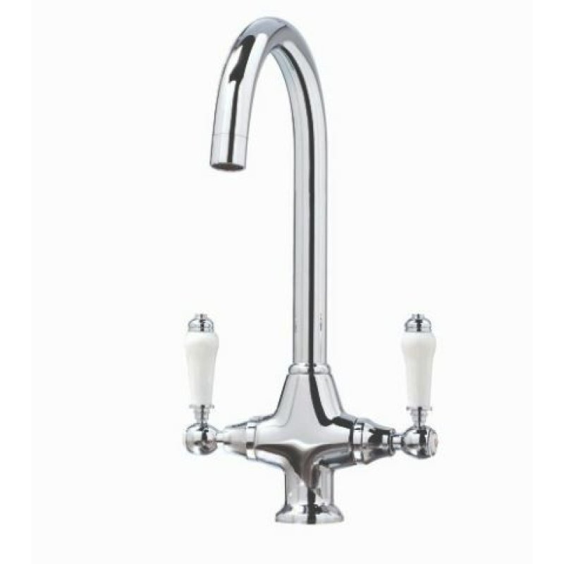 HARROGATE TRADITIONAL DUAL LEVER KITCHEN MIXER TAP | Haven Home Centre
